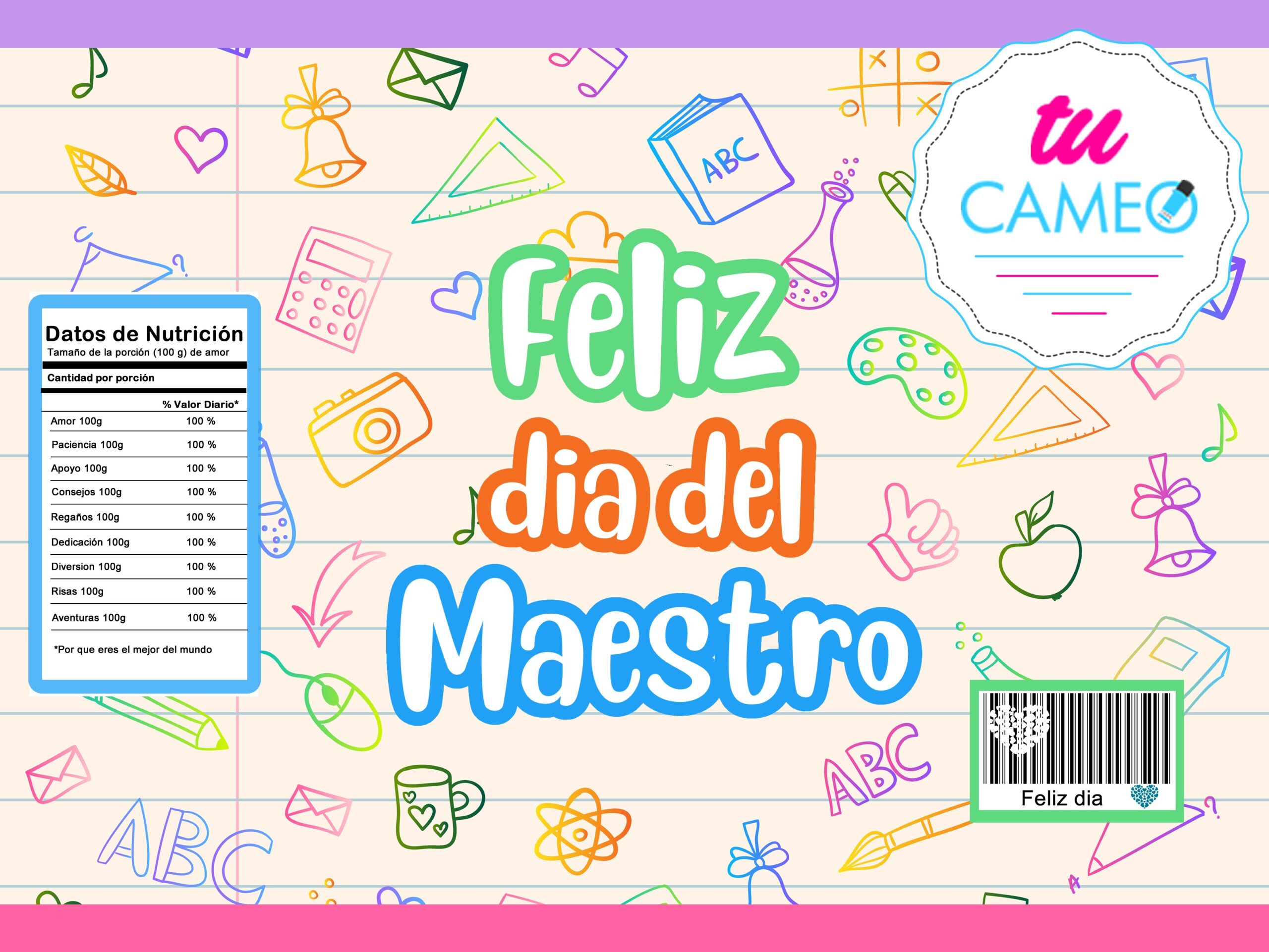 Archivo listo Chip bag dia del maestro GRATIS | Tu Cameo